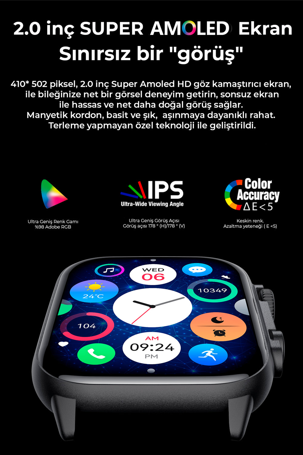 Spovan AtlasX-3 Sesli Görüşme Amoled AOD NFC Smart Tansiyon Akıllı Saa